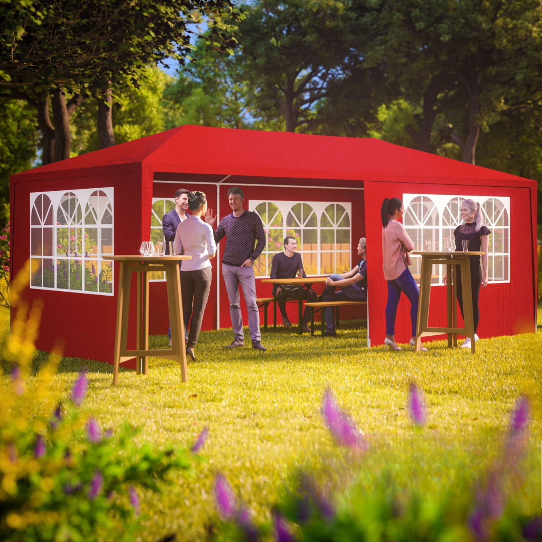 Paviljon za zabave NEAPOL, 3x6m, rdeč | Jurhan.si